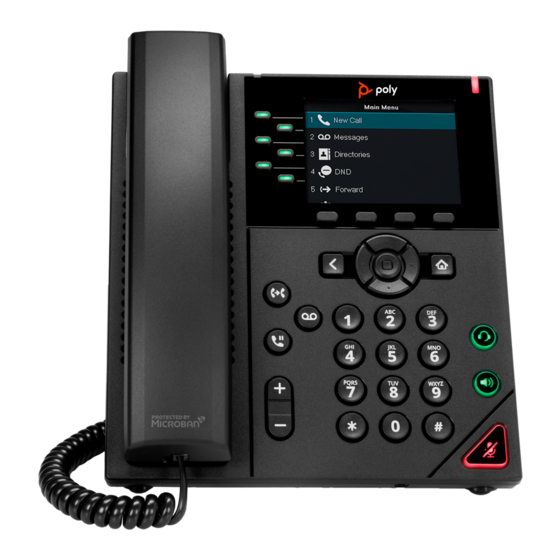 POLYCOM VVX 350 IP PHONE SETUP SHEET | ManualsLib