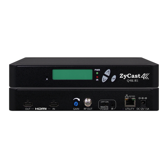 ZYCAST Q4K-R1 INSTALLATION & CONFIGURATION MANUAL Pdf Download | ManualsLib