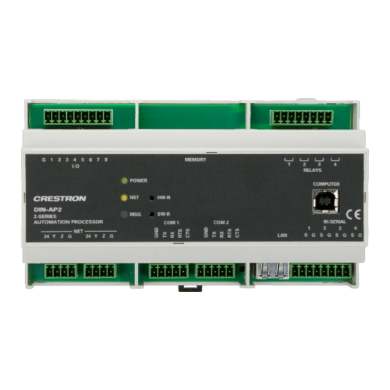 CRESTRON DIN RAIL CONTROL PROCESSOR DIN-AP2 OPERATIONS & INSTALLATION ...