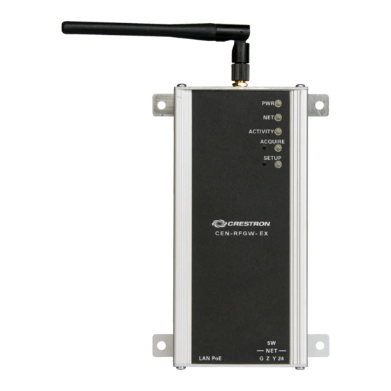 CRESTRON INFINET EX CEN-RFGW-EX QUICK START MANUAL Pdf Download ...