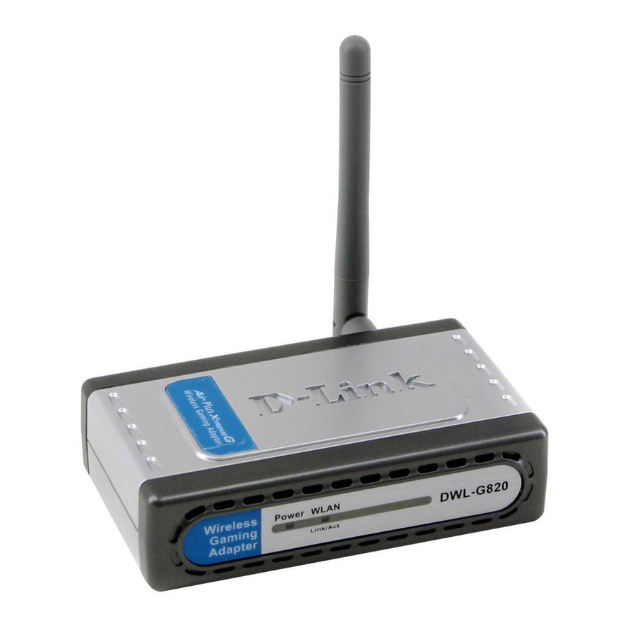 D-LINK D DWL-G820 DWL-G820 SPECIFICATIONS Pdf Download | ManualsLib