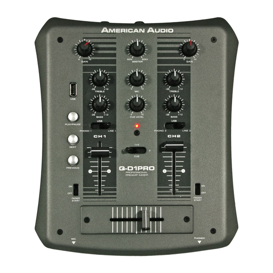 AMERICAN AUDIO Q-D1 PRO USER INSTRUCTIONS Pdf Download | ManualsLib