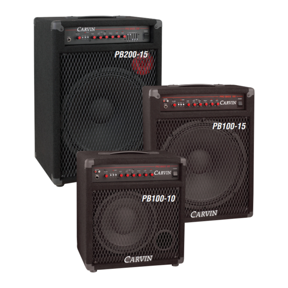 CARVIN PB100 OPERATING MANUAL Pdf Download | ManualsLib