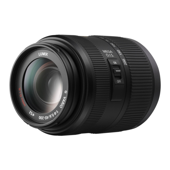 PANASONIC H-FS045200 - LUMIX TELEPHOTO ZOOM LENS OPERATING INSTRUCTIONS ...