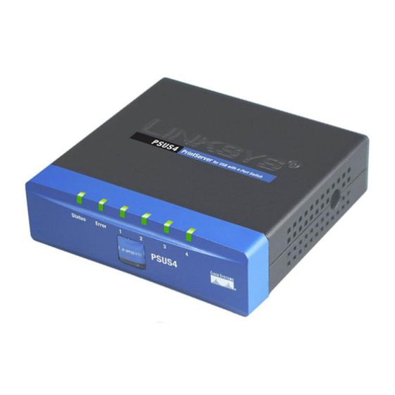 LINKSYS PSUS4 - PRINTSERVER FOR USB USER MANUAL Pdf Download | ManualsLib