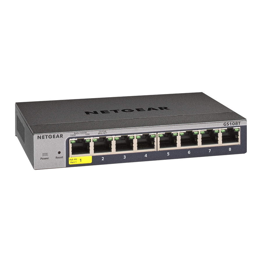 NETGEAR GS108T - PROSAFE - GIGABIT SMART SWITCH SOFTWARE ADMINISTRATION ...