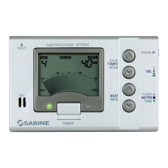 SABINE METROTUNE MT9000 MANUAL Pdf Download | ManualsLib