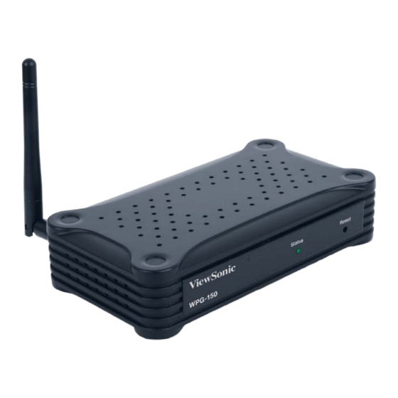VIEWSONIC WPG-150 - WIRELESS VIDEO EXTENDER SPECIFICATIONS Pdf Download ...