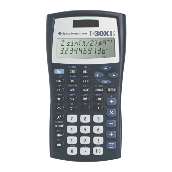 TEXAS INSTRUMENTS TI 30X IIS SCIENTIFIC CALCULATOR TEACHERS MANUAL