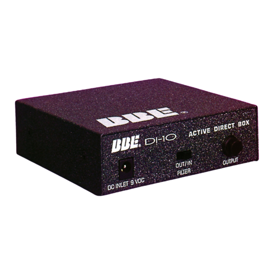BBE DI-10 USER MANUAL Pdf Download | ManualsLib
