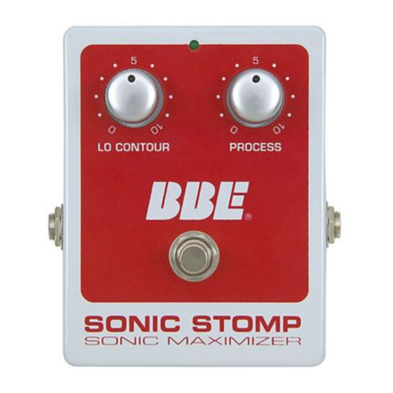 BBE SONIC STOMP USER MANUAL Pdf Download | ManualsLib
