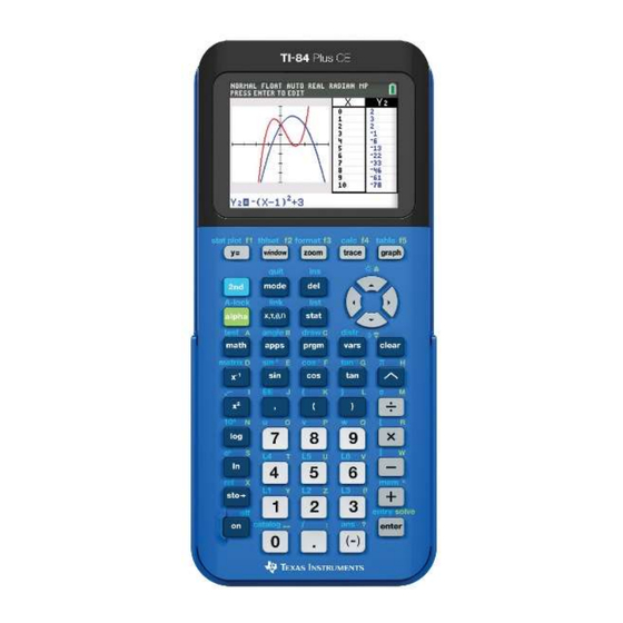TEXAS INSTRUMENTS TI-84 PLUS CE USING MANUAL Pdf Download | ManualsLib