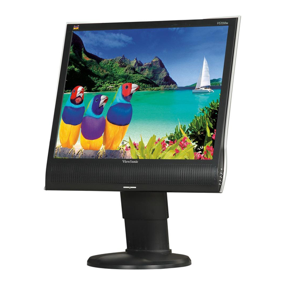 VIEWSONIC VG930M - 19" LCD MONITOR SERVICE MANUAL Pdf Download | ManualsLib