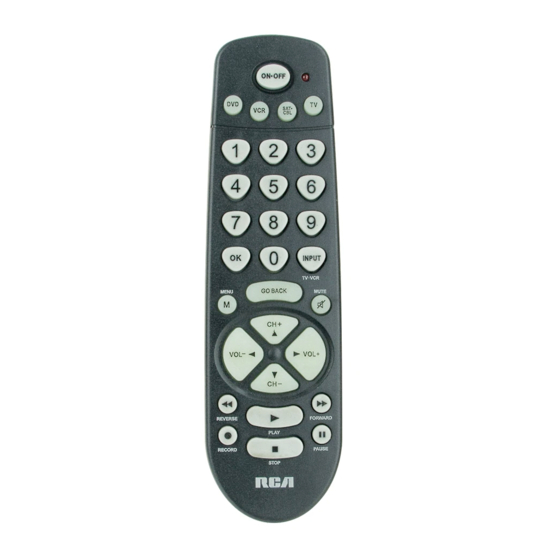 RCA RCR450 - UNIVERSAL REMOTE CONTROL USER MANUAL Pdf Download | ManualsLib
