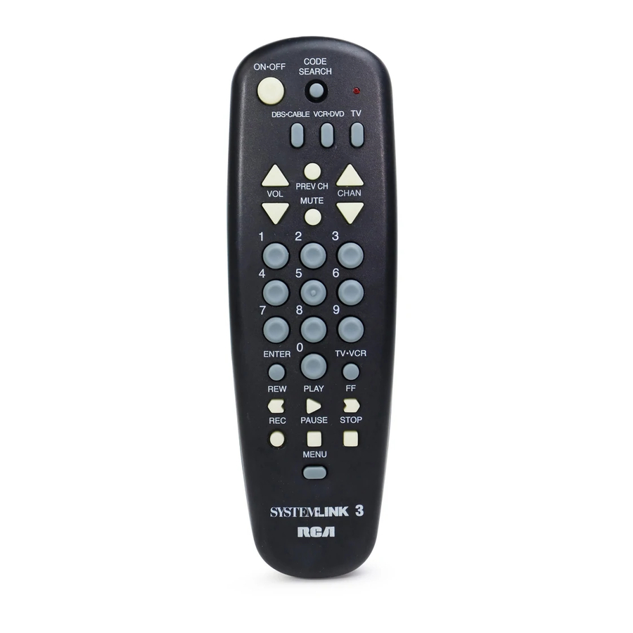 RCA RCU 300 - SYSTEMLINK3 UNIVERSAL REMOTE USER MANUAL Pdf Download ...