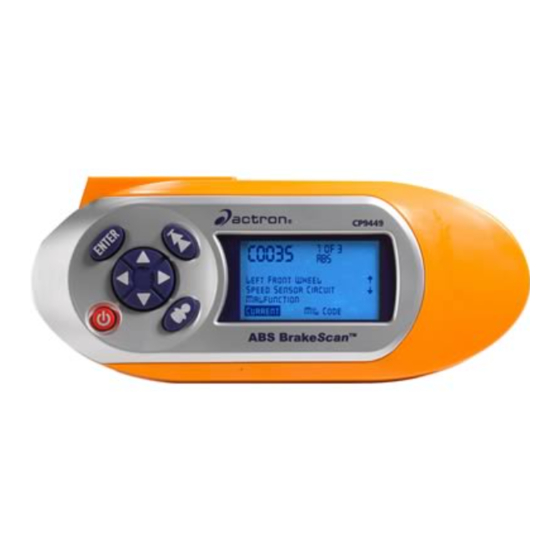 ACTRON ABS BRAKESCAN CP9449 USER MANUAL Pdf Download | ManualsLib