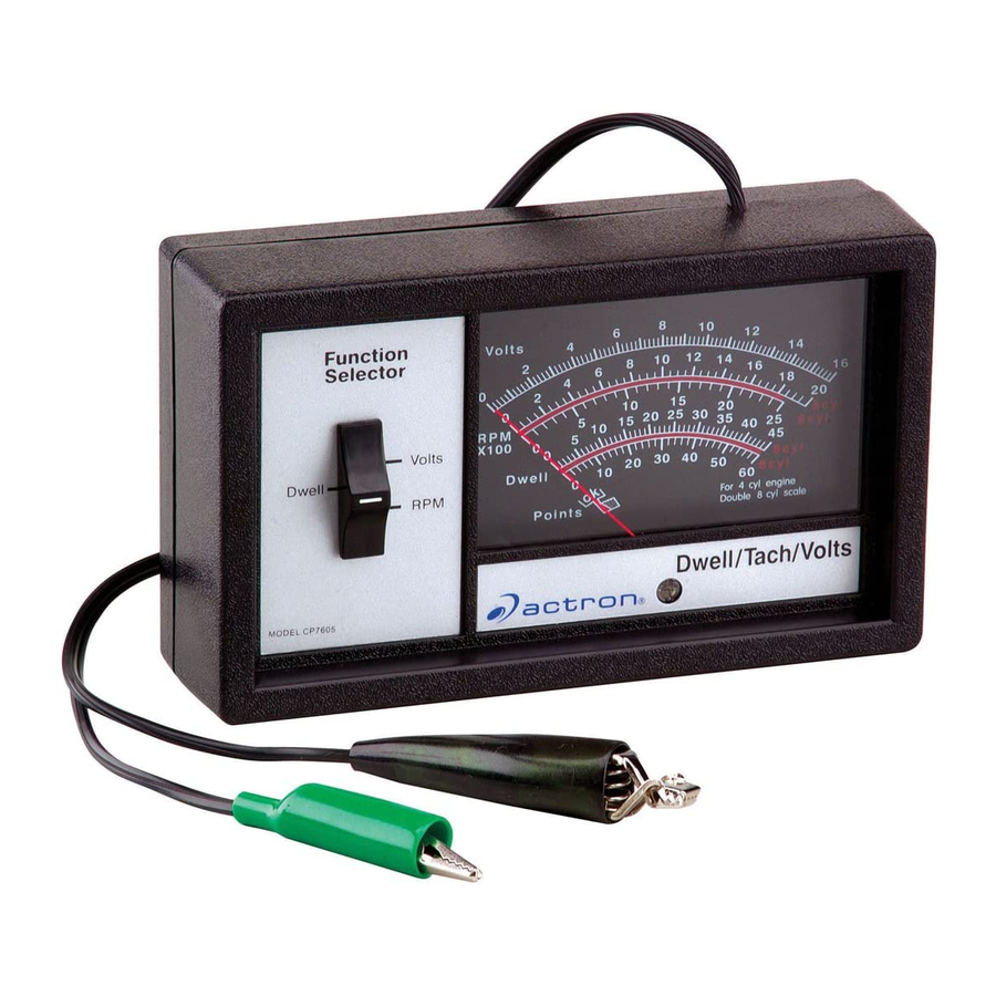 ACTRON SUNPRO CP7605 OPERATING INSTRUCTIONS MANUAL Pdf Download ...