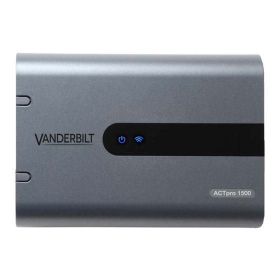 VANDERBILT ACTPRO-1500 INSTALLATION AND OPERATING INSTRUCTIONS MANUAL ... VANDERBILT ACTPRO-1500 INSTALLATION AND OPERATING INSTRUCTIONS MANUAL ...