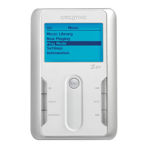 CREATIVE ZEN TOUCH USER MANUAL Pdf Download | ManualsLib