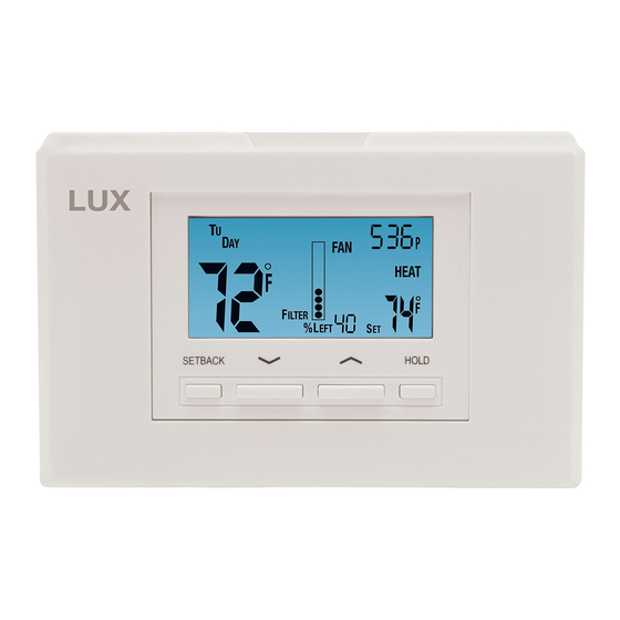 LUX PRODUCTS SMART TEMP TX1500U INSTALLATION AND OPERATING INSTRUCTIONS ...