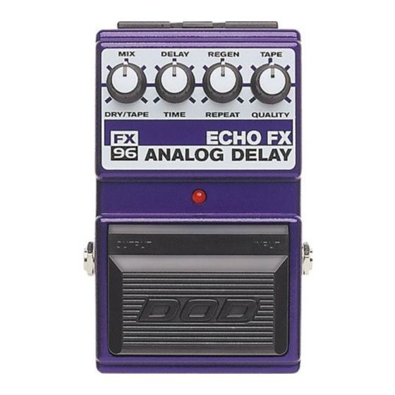 DOD ECHO FX96 ANALOG DELAY INSTRUCTION BOOKLET Pdf Download | ManualsLib