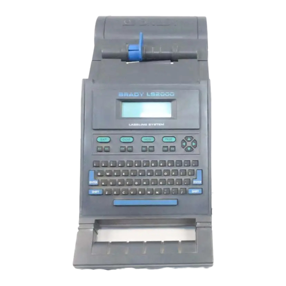 BRADY LS2000 USER MANUAL Pdf Download | ManualsLib