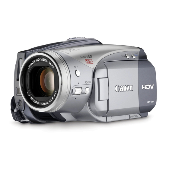 CANON HV20 - VIXIA CAMCORDER - 1080I INSTRUCTION MANUAL Pdf Download ...
