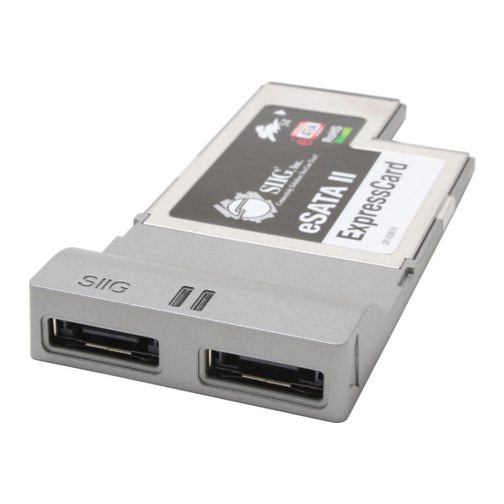 SIIG ESATA II EXPRESSCARD QUICK INSTALLATION MANUAL Pdf Download ...