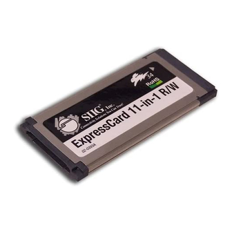 SIIG EXPRESSCARD 11-IN-1 READER/WRITER QUICK INSTALLATION MANUAL Pdf ...
