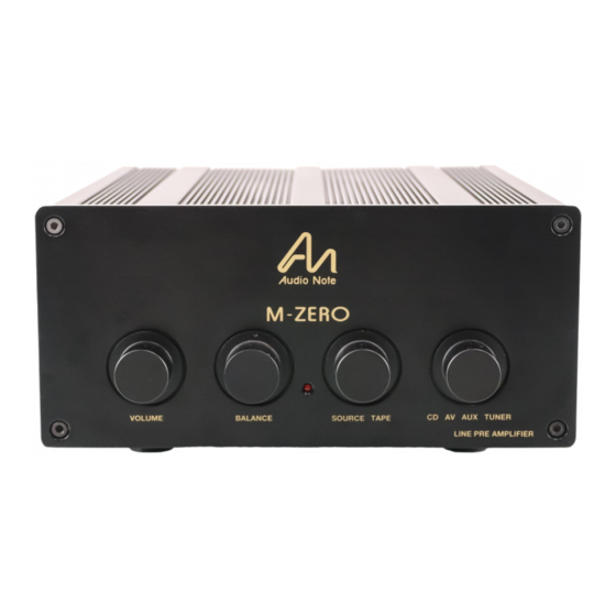 AUDIO NOTE M ZERO OWNER'S INFORMATION Pdf Download | ManualsLib