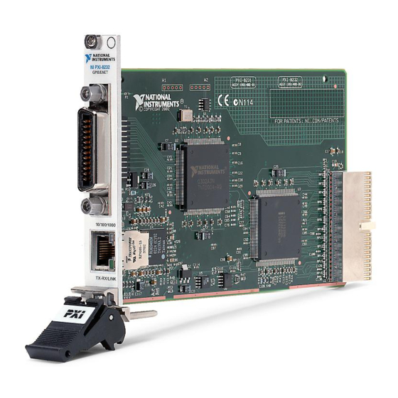 NATIONAL INSTRUMENTS PCI/PXI GIGABIT ETHERNET ADAPTERS INSTALLATION ...