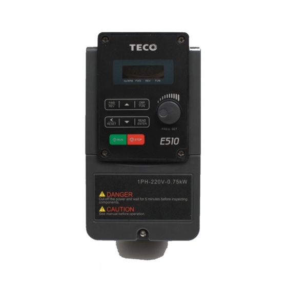 TECO E510 SERIES INSTRUCTION MANUAL Pdf Download | ManualsLib