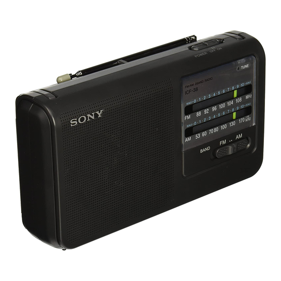 SONY ICF-38 OPERATING INSTRUCTIONS Pdf Download | ManualsLib