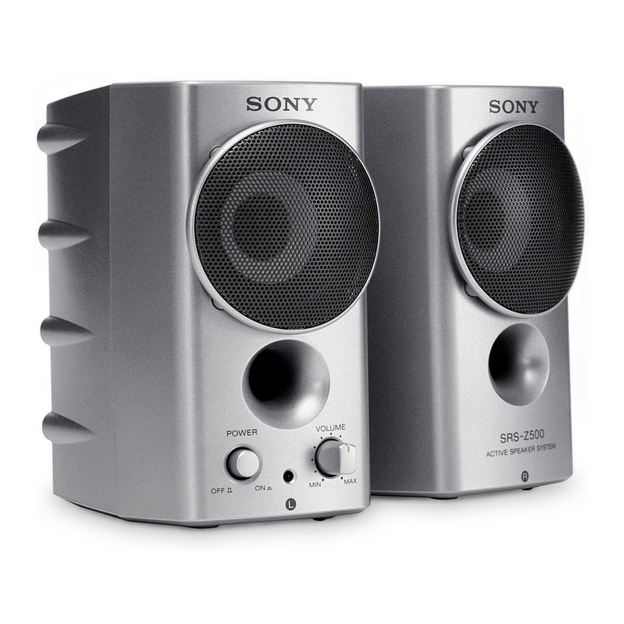 SONY SRS-Z500, SRS-Z500PC - Stereo Active Speaker System Manual ...