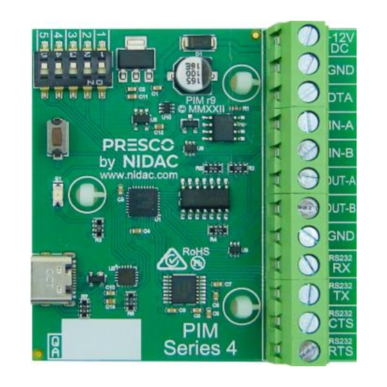PRESCO PIM 4 SERIES INSTALLATION MANUAL Pdf Download | ManualsLib