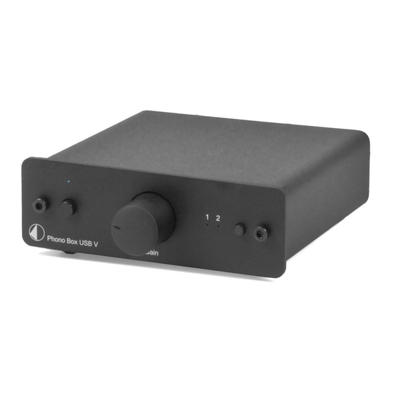 PRO-JECT AUDIO SYSTEMS PHONO BOX USB V INSTRUCTIONS FOR USE Pdf ...