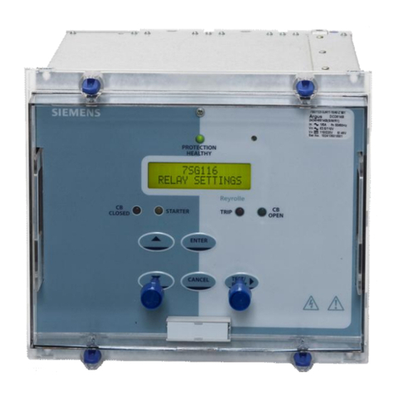 SIEMENS ARGUS 8 7SG11 MANUAL Pdf Download | ManualsLib