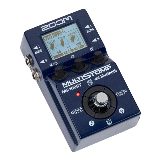 ZOOM MULTISTOMP MS-100BT OPERATION MANUAL Pdf Download | ManualsLib