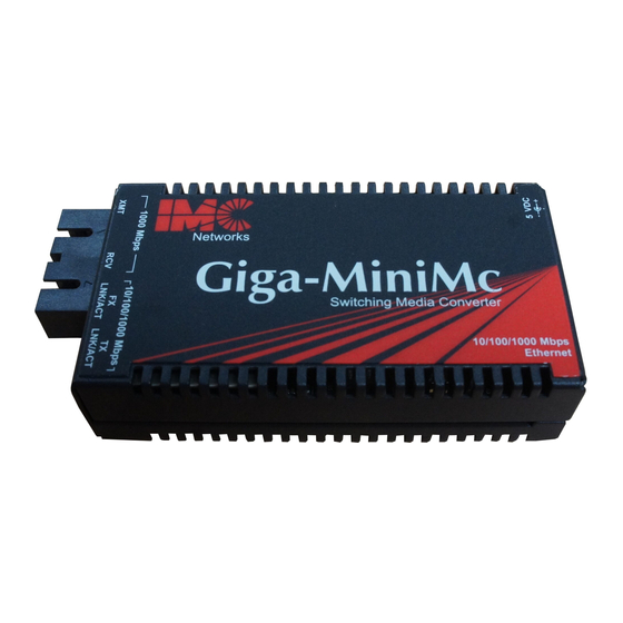 IMC NETWORKS GIGA-MINIMC TX/FX OPERATION MANUAL Pdf Download | ManualsLib