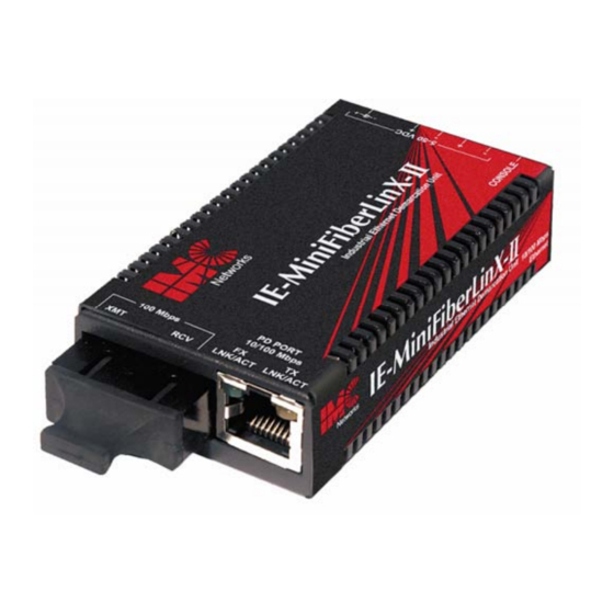 IMC NETWORKS IE-MINIFIBERLINX-II OPERATION MANUAL Pdf Download | ManualsLib