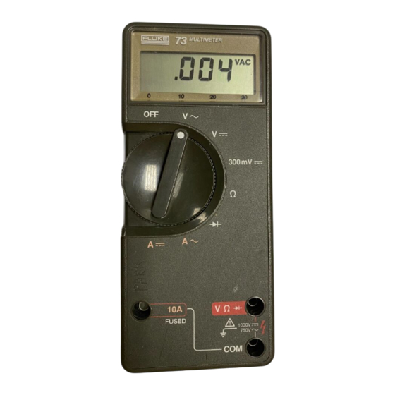 FLUKE 73 OPERATOR'S MANUAL Pdf Download | ManualsLib