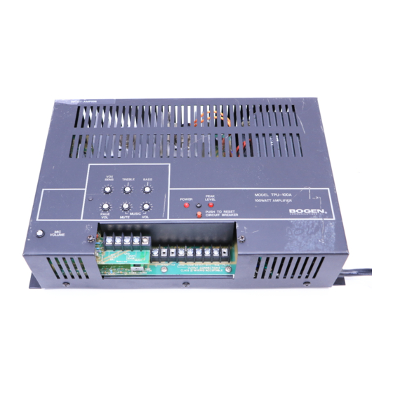 BOGEN TPU-35A INSTALLATION INSTRUCTIONS Pdf Download | ManualsLib