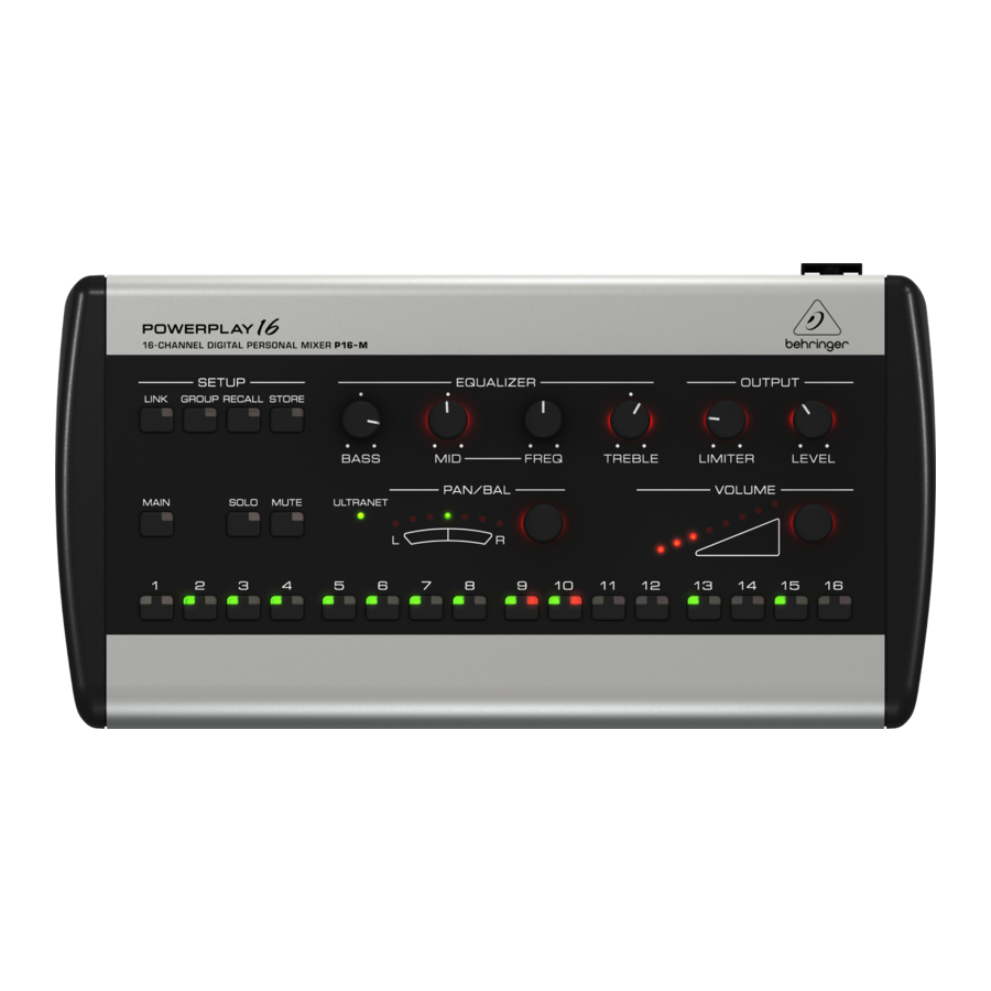 BEHRINGER POWERPLAY 16 P16-M SPECIFICATIONS Pdf Download | ManualsLib