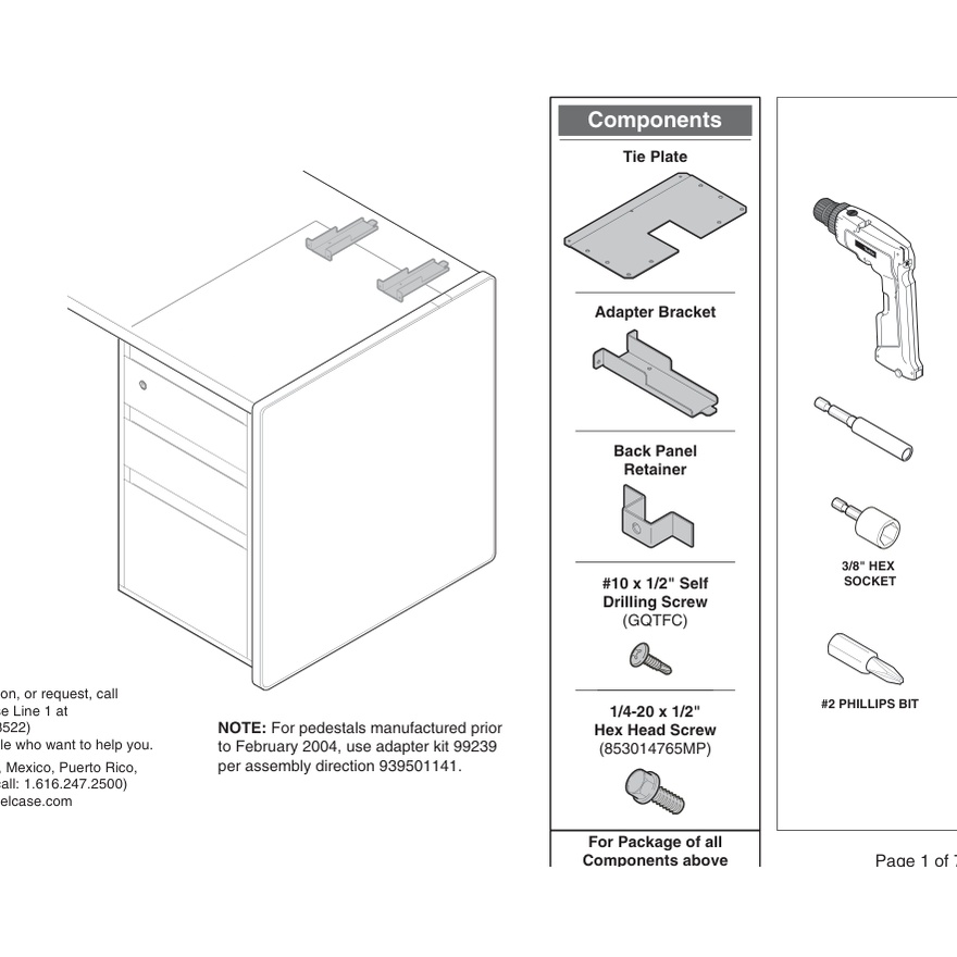 Steelcase Series 9000 Desk Adapter Installation Guide | ManualsLib
