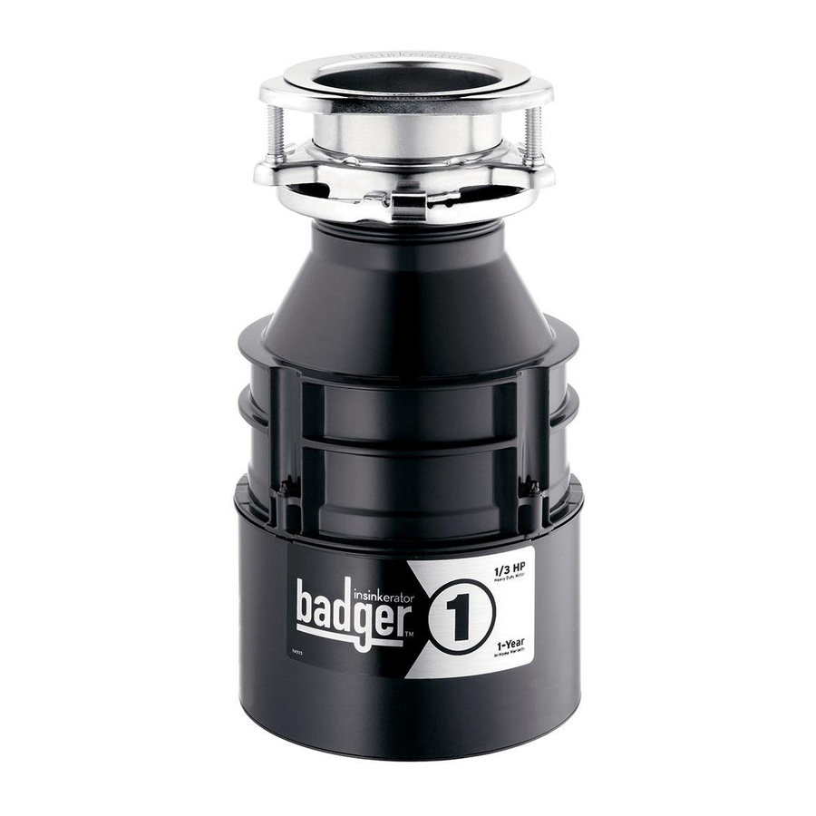 INSINKERATOR BADGER 100 SPECIFICATIONS Pdf Download | ManualsLib