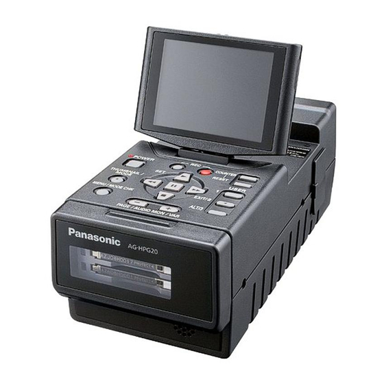 PANASONIC AG-HPG20 SPECIFICATIONS Pdf Download | ManualsLib