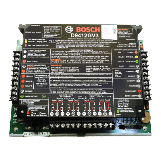 BOSCH D9412GV3 CONTROL PANEL QUICK REFERENCE MANUAL | ManualsLib