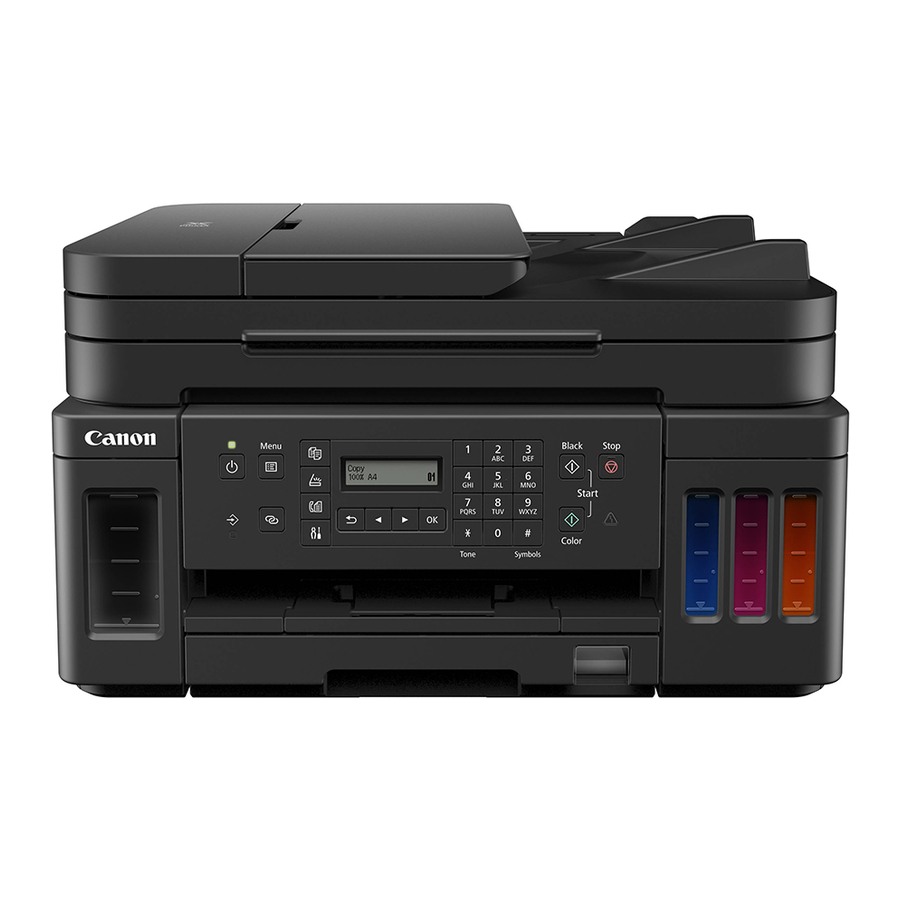 Canon PIXMA G7000 Series Printer Getting Started | ManualsLib