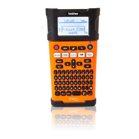 BROTHER P-TOUCH E300 USER MANUAL Pdf Download | ManualsLib