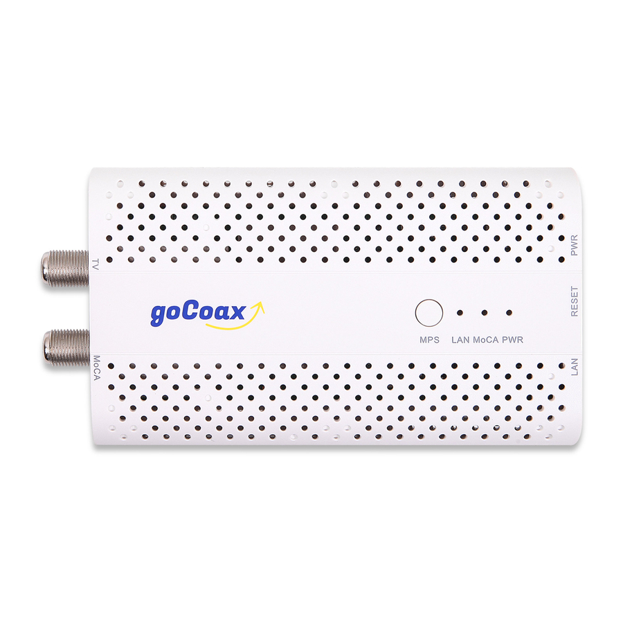 GoCoax WF-803M - MoCA 2.5 Ethernet Adapter Quick Start Guide | ManualsLib